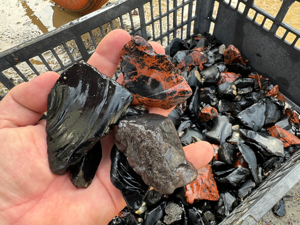 Obsidian Mixed Small Pieces (partially tumbled) - 1 pound* – RoughStone ...
