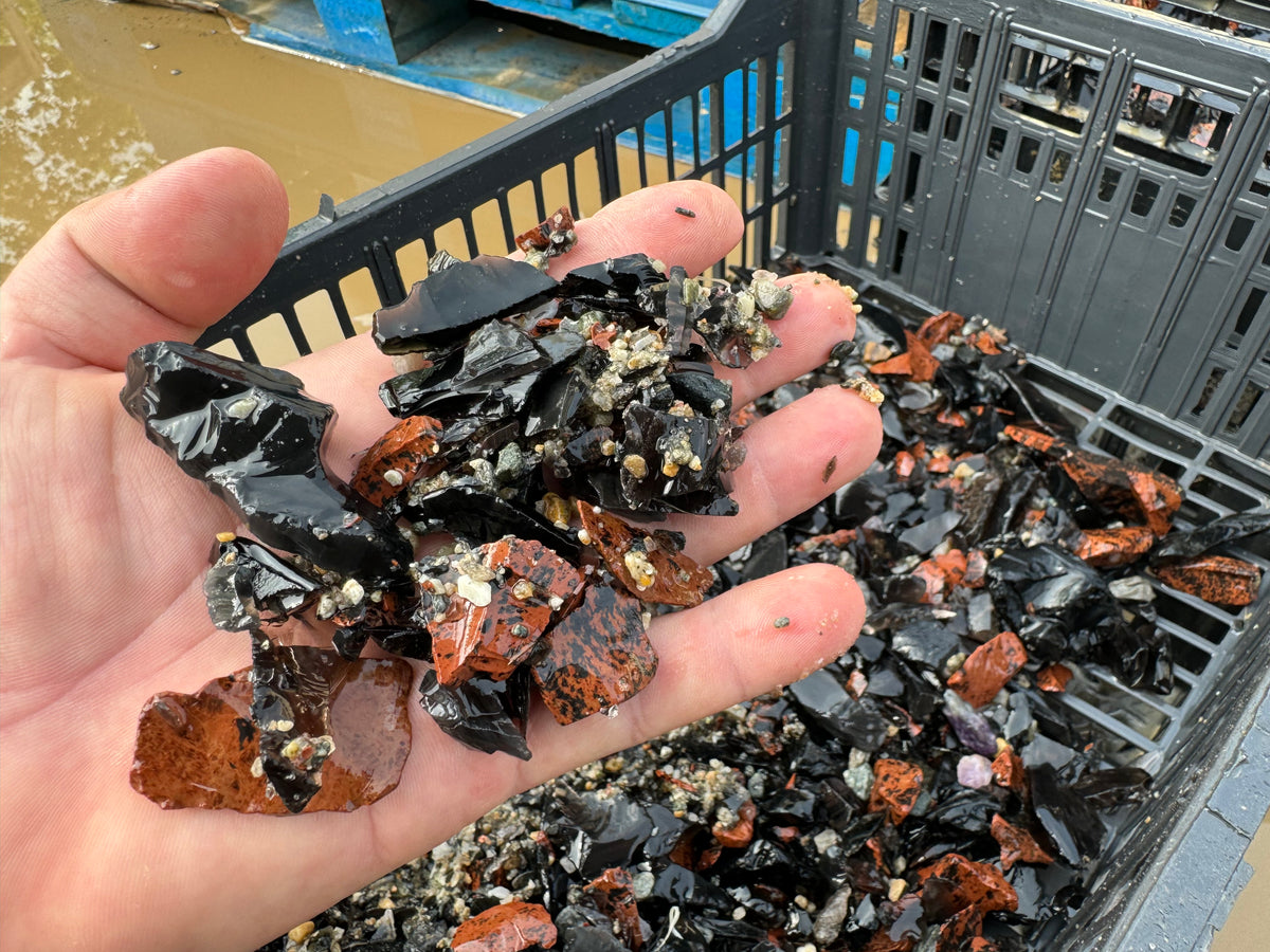 Obsidian Mixed Small Pieces (partially tumbled) - 1 pound* – RoughStone ...