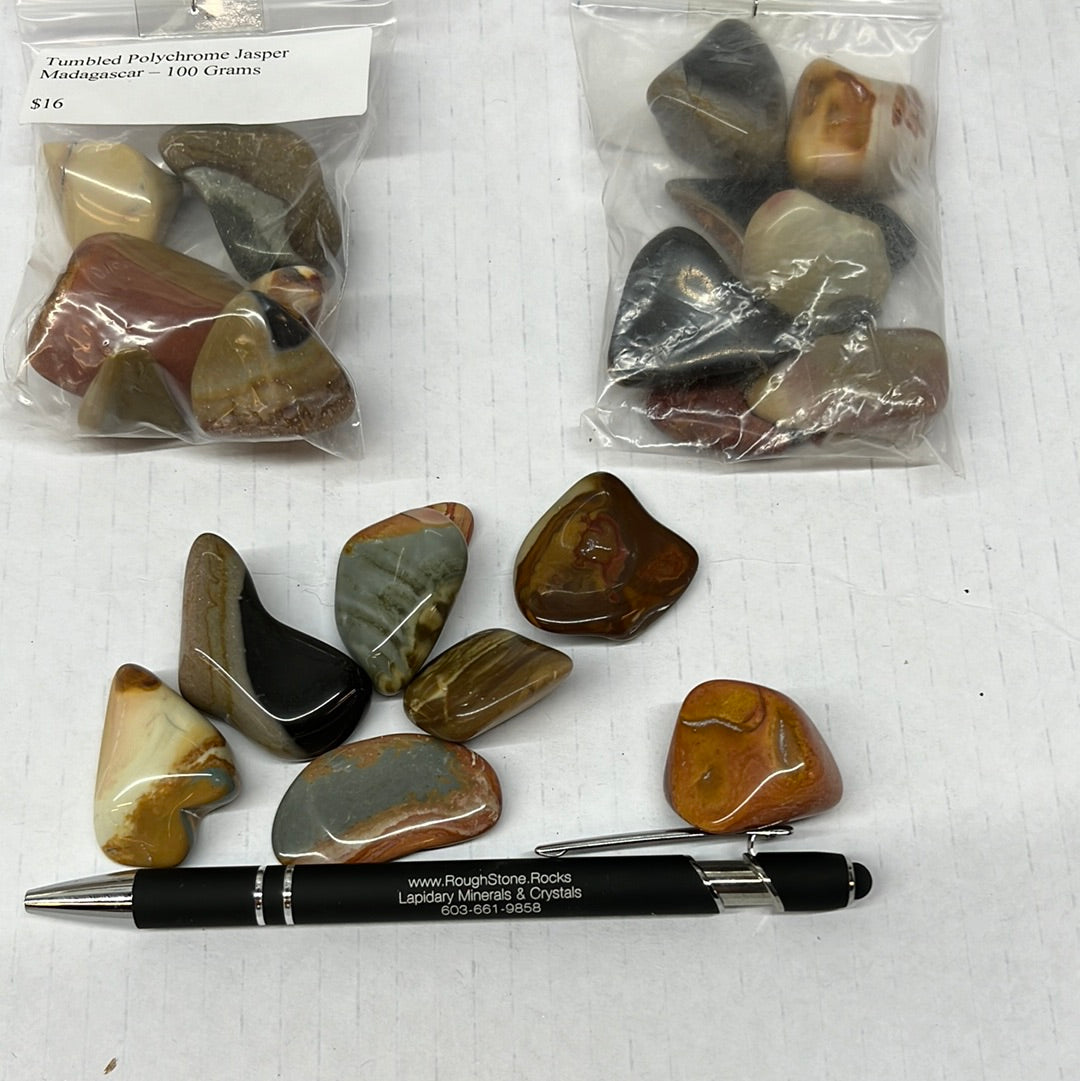 Tumbled Polychrome Jasper - 100 grams – RoughStone.Rocks LLC