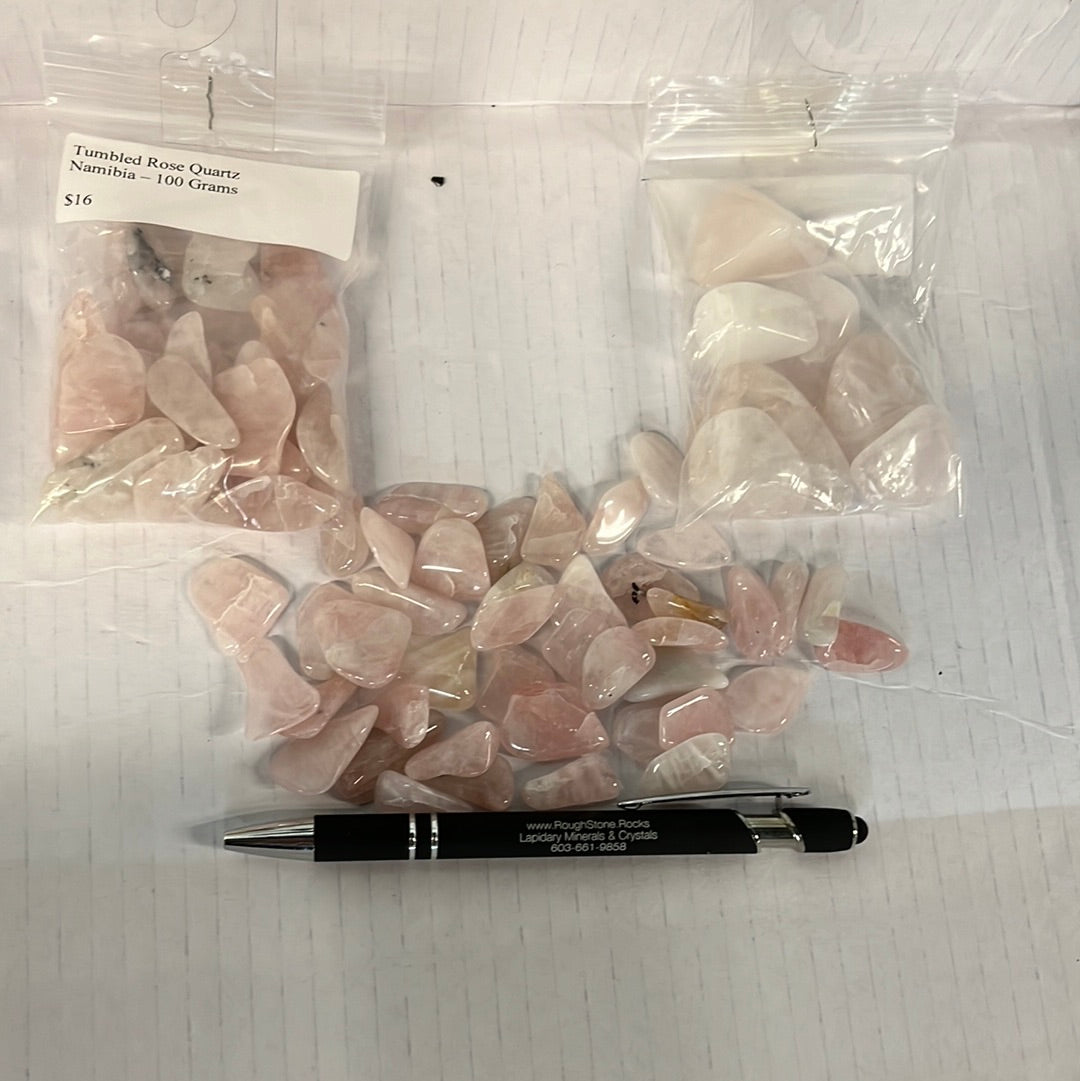 Tumbled Rose Quartz - 100 grams – RoughStone.Rocks LLC