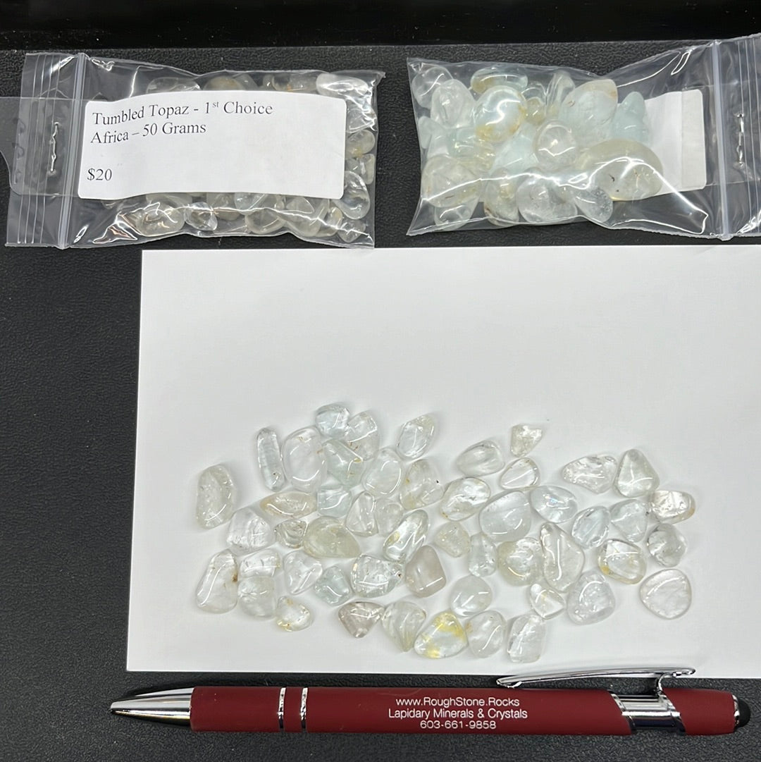 Tumbled Topaz - 1st Choice - 50 grams – RoughStone.Rocks LLC