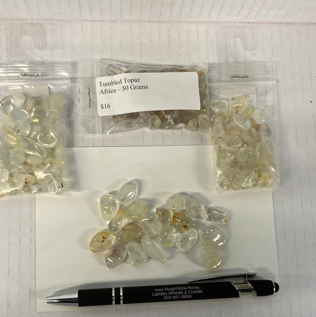 Tumbled Topaz - 2nd Choice - 50 grams – RoughStone.Rocks LLC