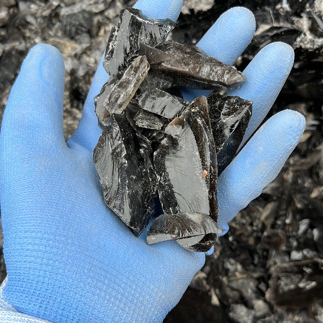 Obsidian Pieces and Chips - 1 pound* – Rough Stone LLC
